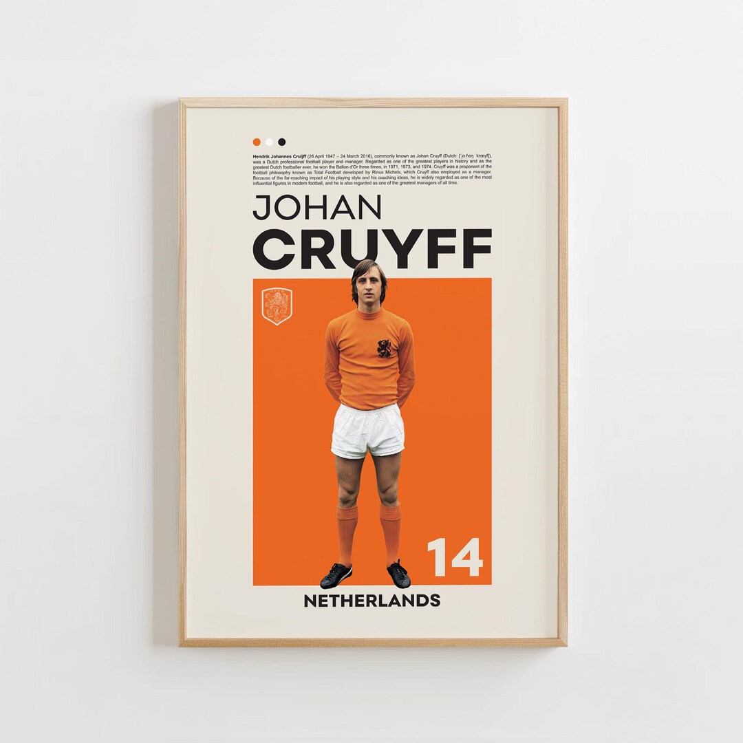Johan Cruyff Poster, Netherlands Poster, Johan Cruyff Print Art, Gift ...