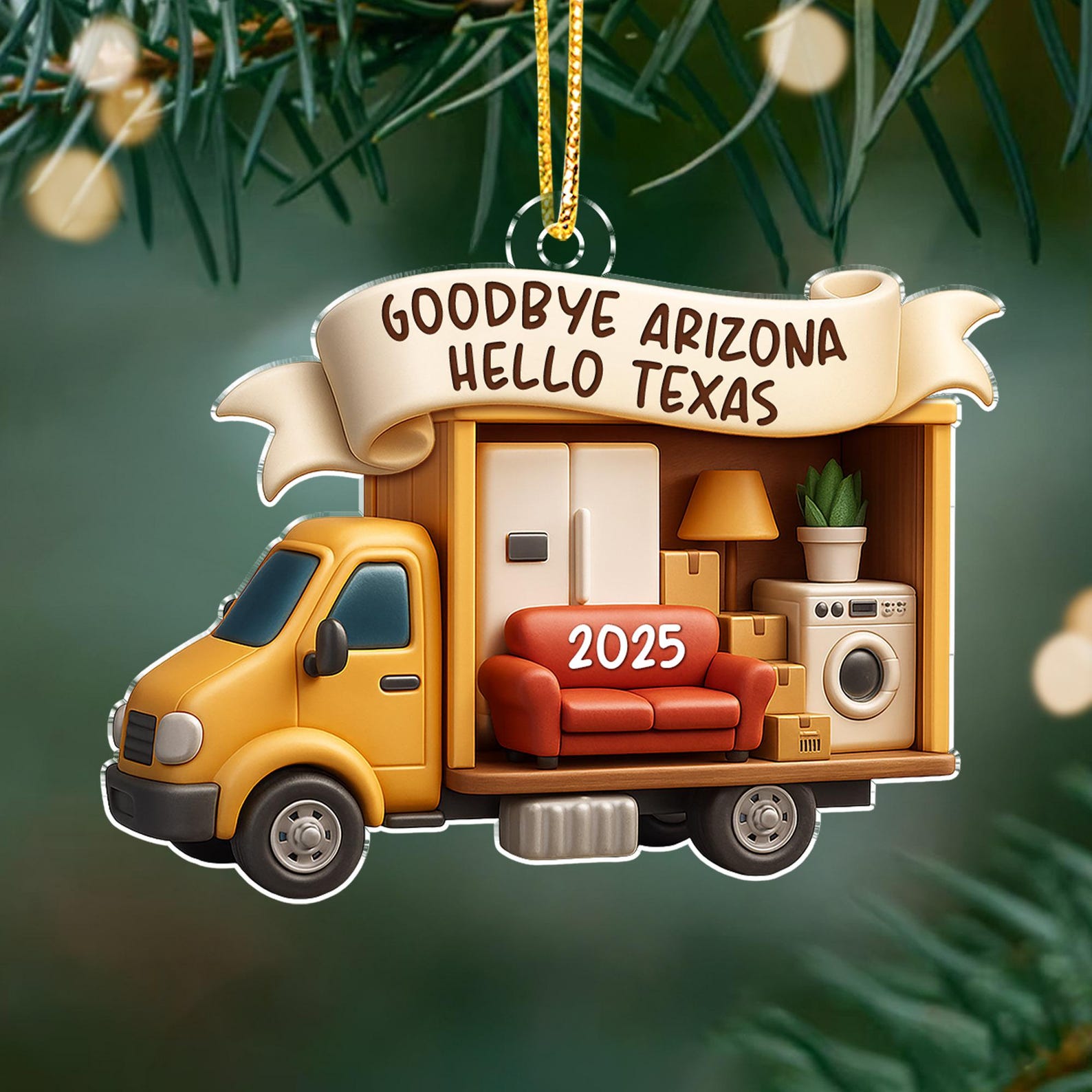 Moving Van Christmas Ornament: Moving Home 2025 Keepsake, New Home ...
