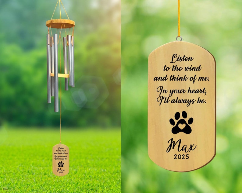 Personalized Pet Memorial Wind Chime, in Loving Memory, Loss of Pet ...