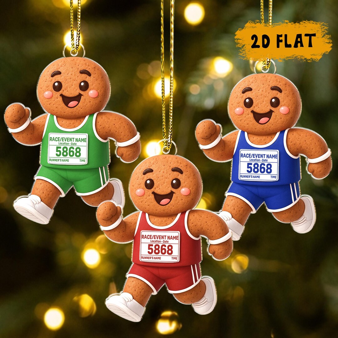 Custom Runner Gingerbread Ornament: Cross Country Marathon Runner Gift ...