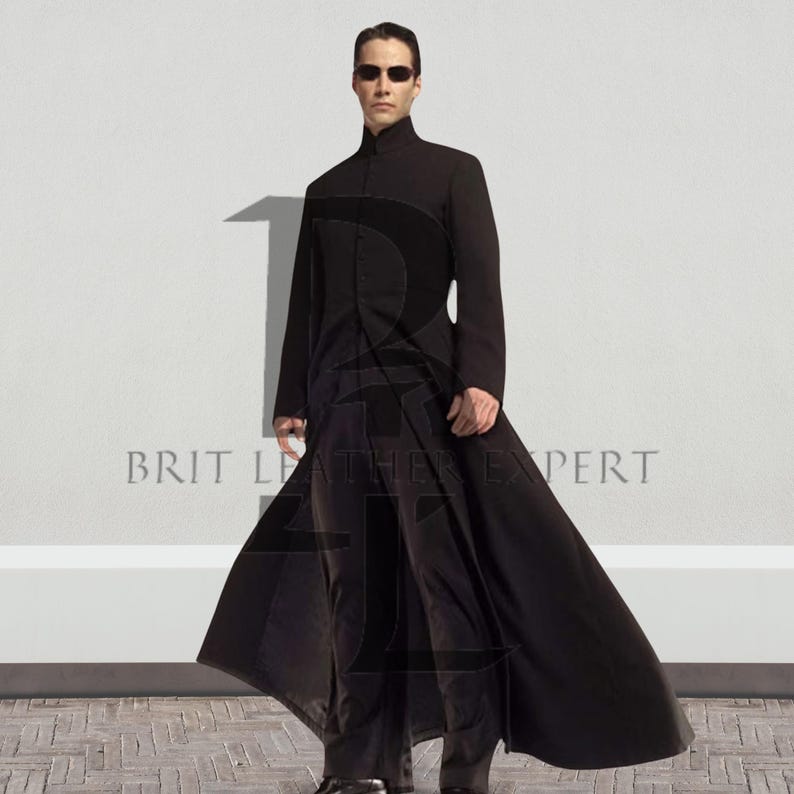 Neo Matrix Cotton Keanu Reeves Black Gothic Cosplay Trench Coat ,matrix ...