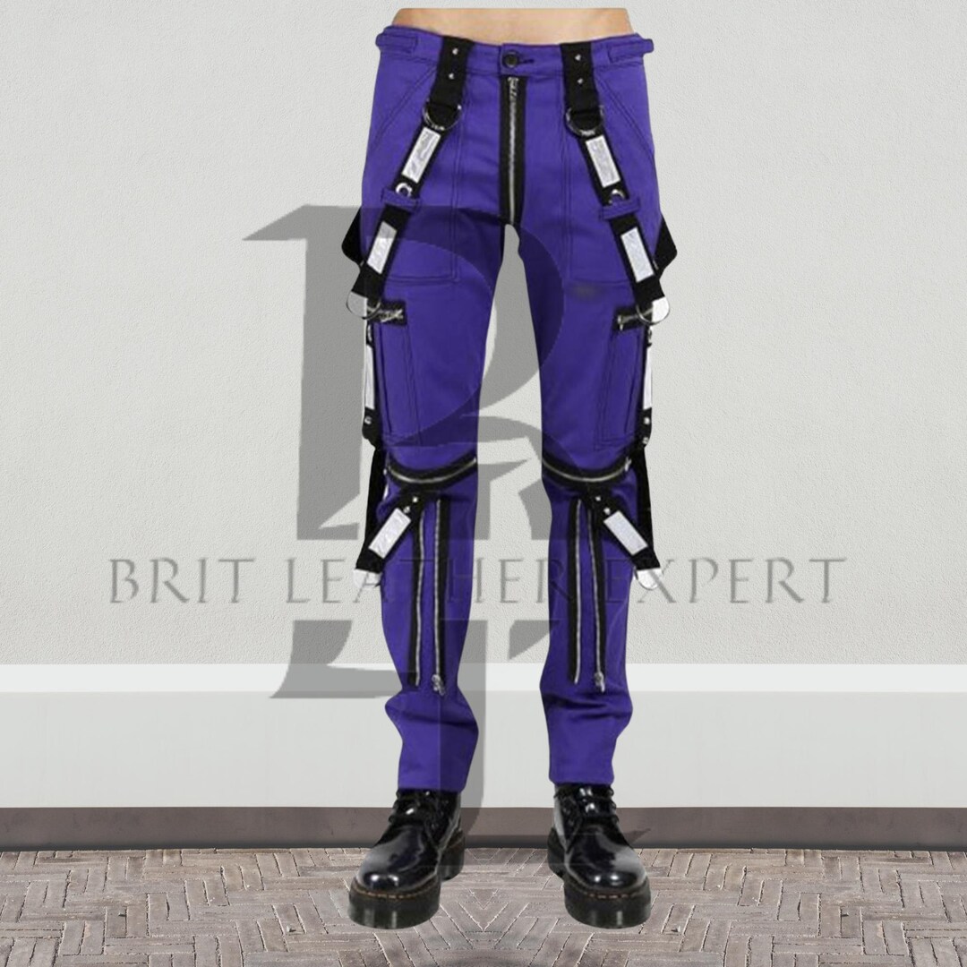 Gothic Men's Electric Pants Purple, Men's Gothic Purple Cotton Gothic ...