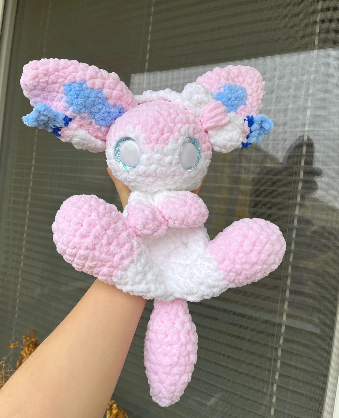 Crochet Sylveon Plush Ribbon Fox Inspired by Pokémon Eevee Eeveelution ...