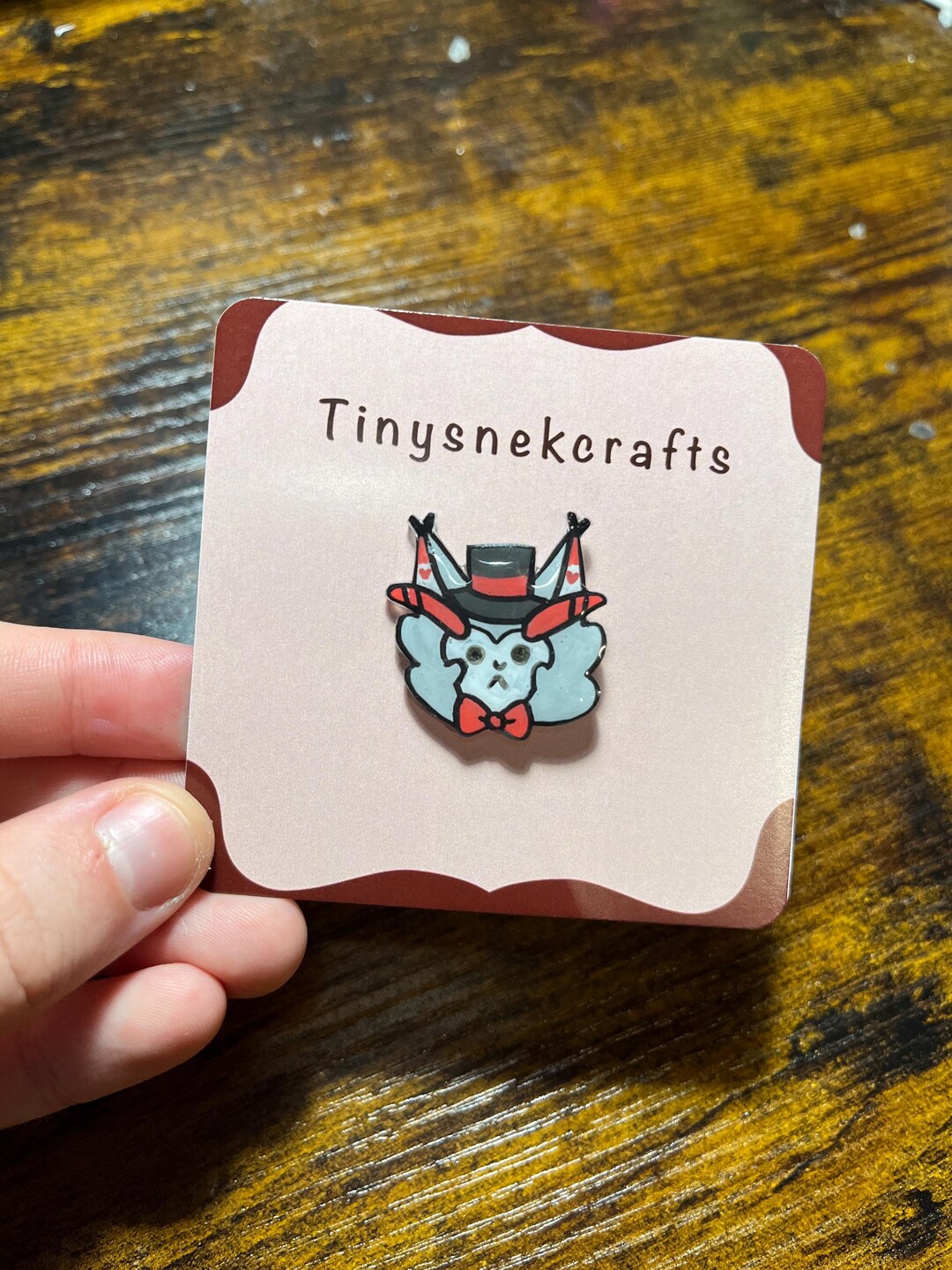 Handmade Hazbin Hotel Husk Dust Pin, Cat Cute Badge Decoration for Your ...