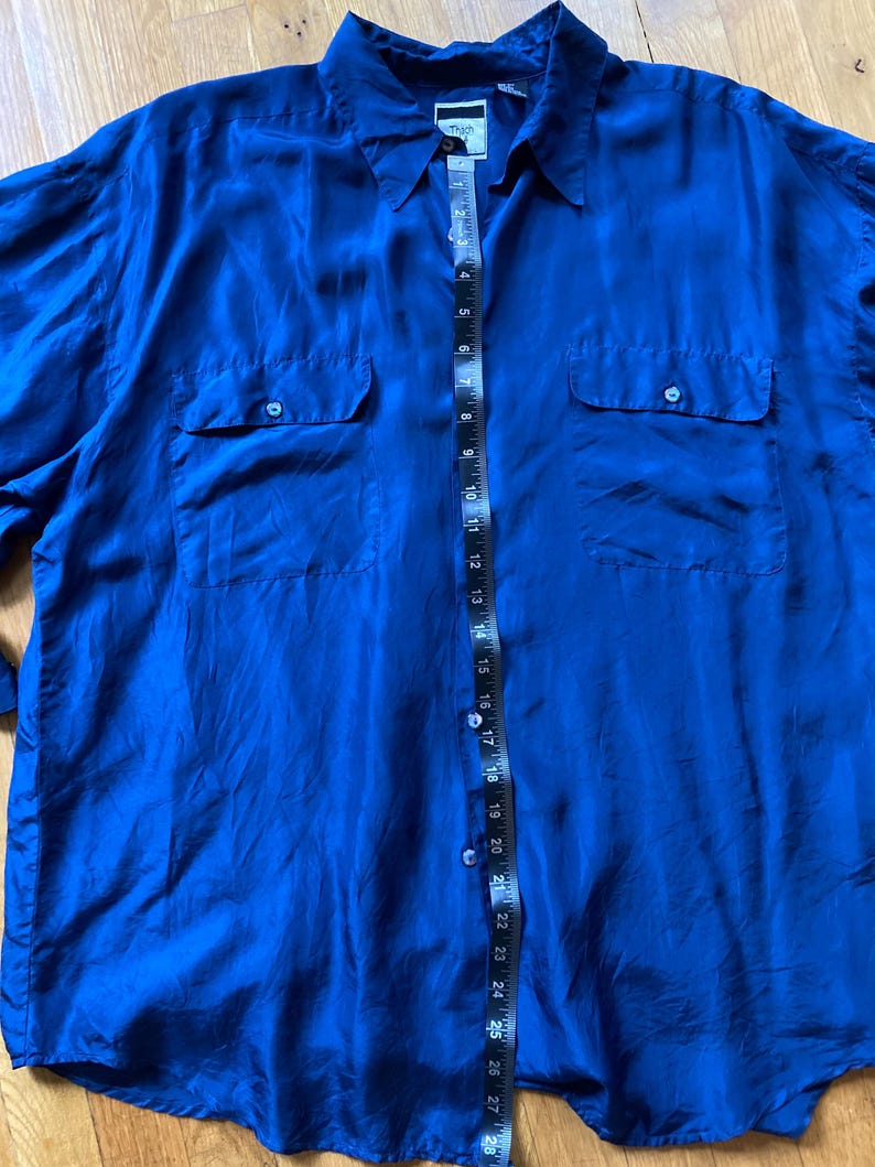Vintage Blue Silk Shirt - Etsy