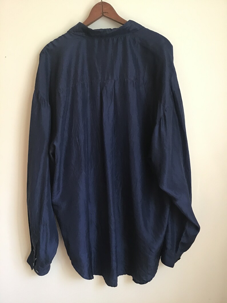 Vintage Blue Silk Shirt - Etsy