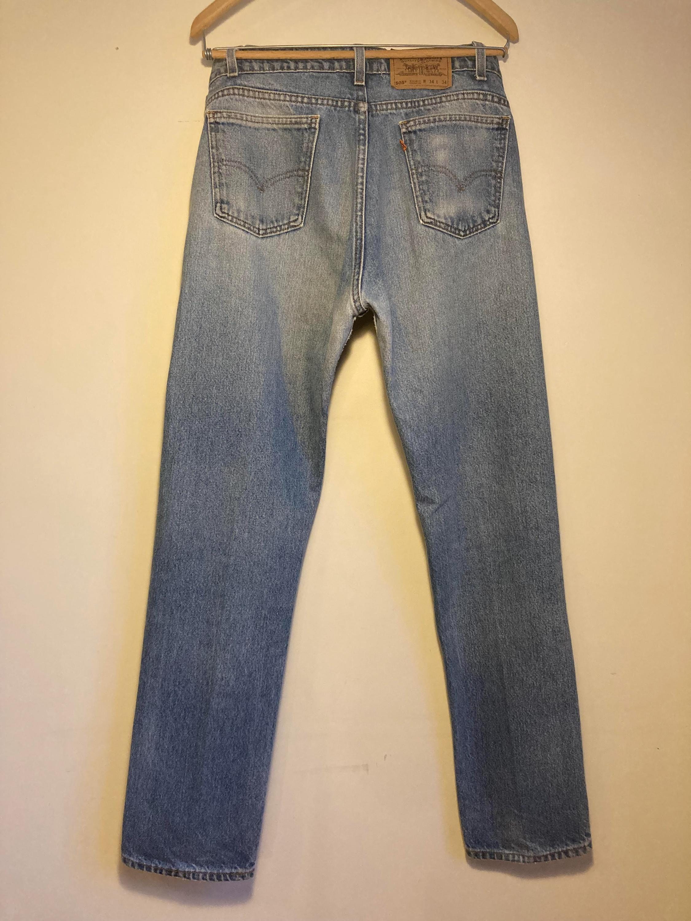 90s Levi's 505 Made in USA W34 L34 Orange Tab - Etsy