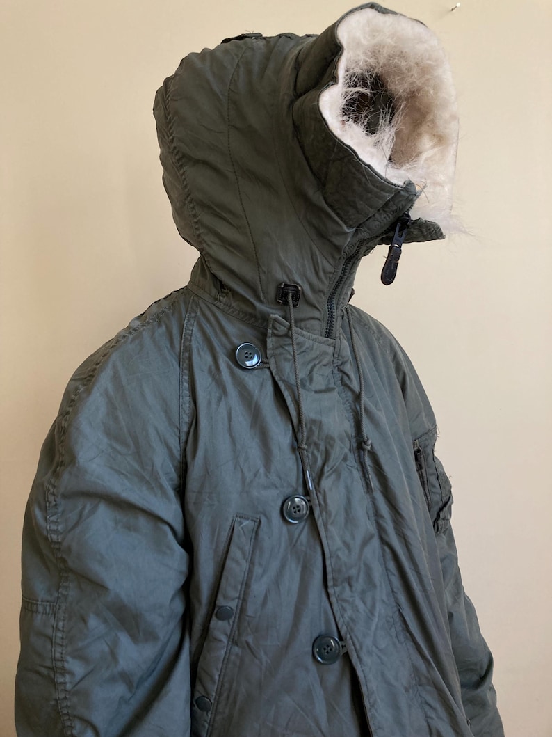 Vintage N3B Hooded Parka Jacket Military USA Made Size Medium - Etsy