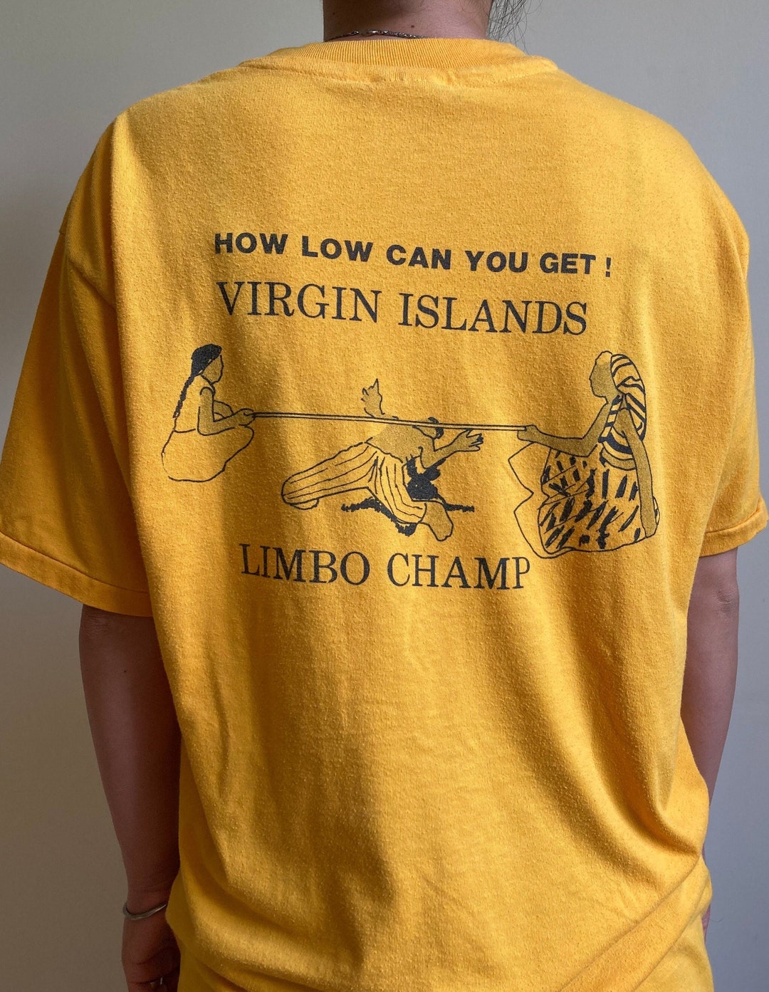 90s Vintage Yellow T-shirs, Limbo Champ - Etsy
