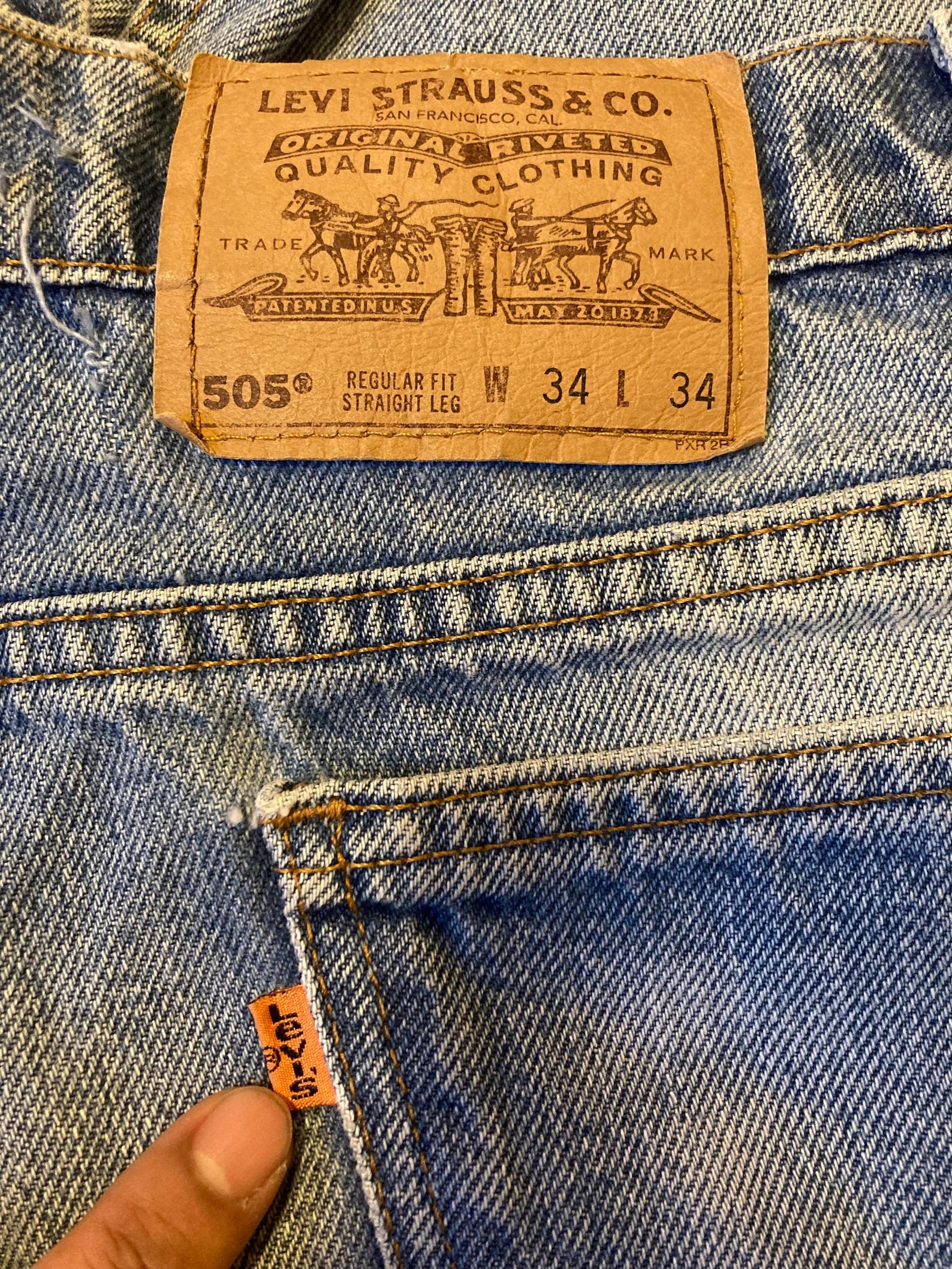 90s Levi's 505 Made in USA W34 L34 Orange Tab - Etsy