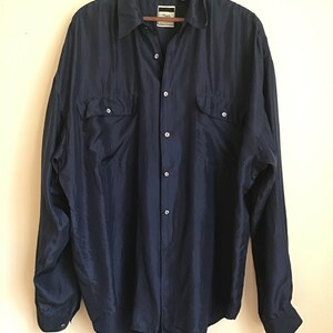 Vintage Blue Silk Shirt - Etsy