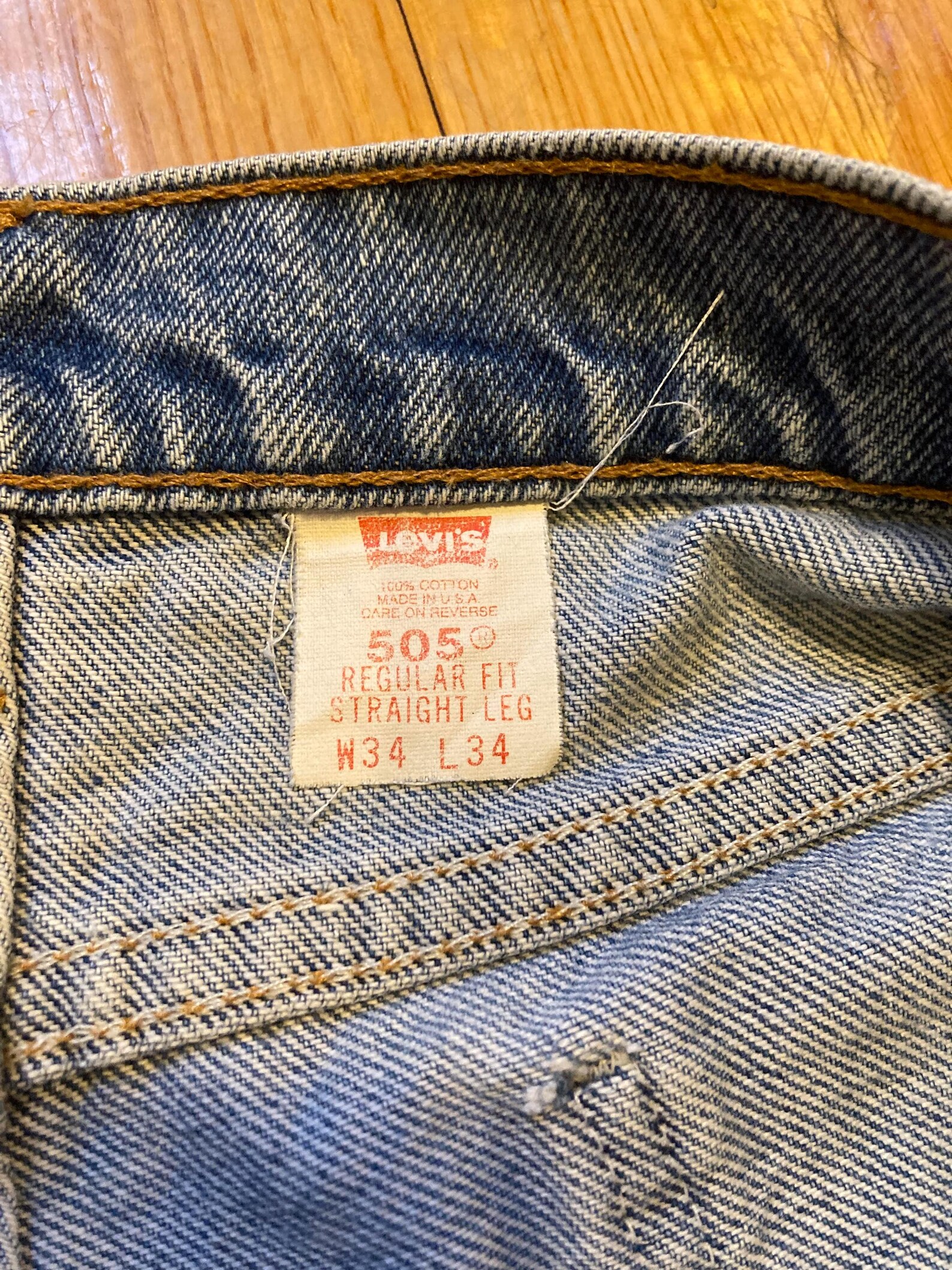 90s Levi's 505 Made in USA W34 L34 Orange Tab - Etsy