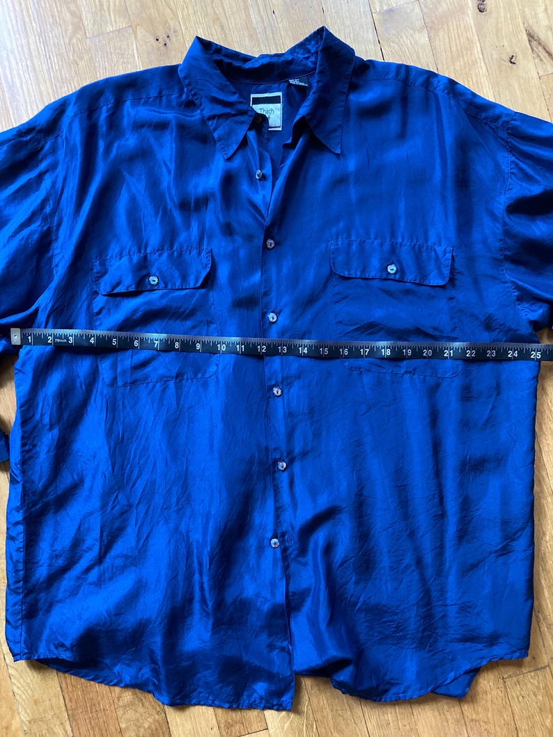 Vintage Blue Silk Shirt - Etsy