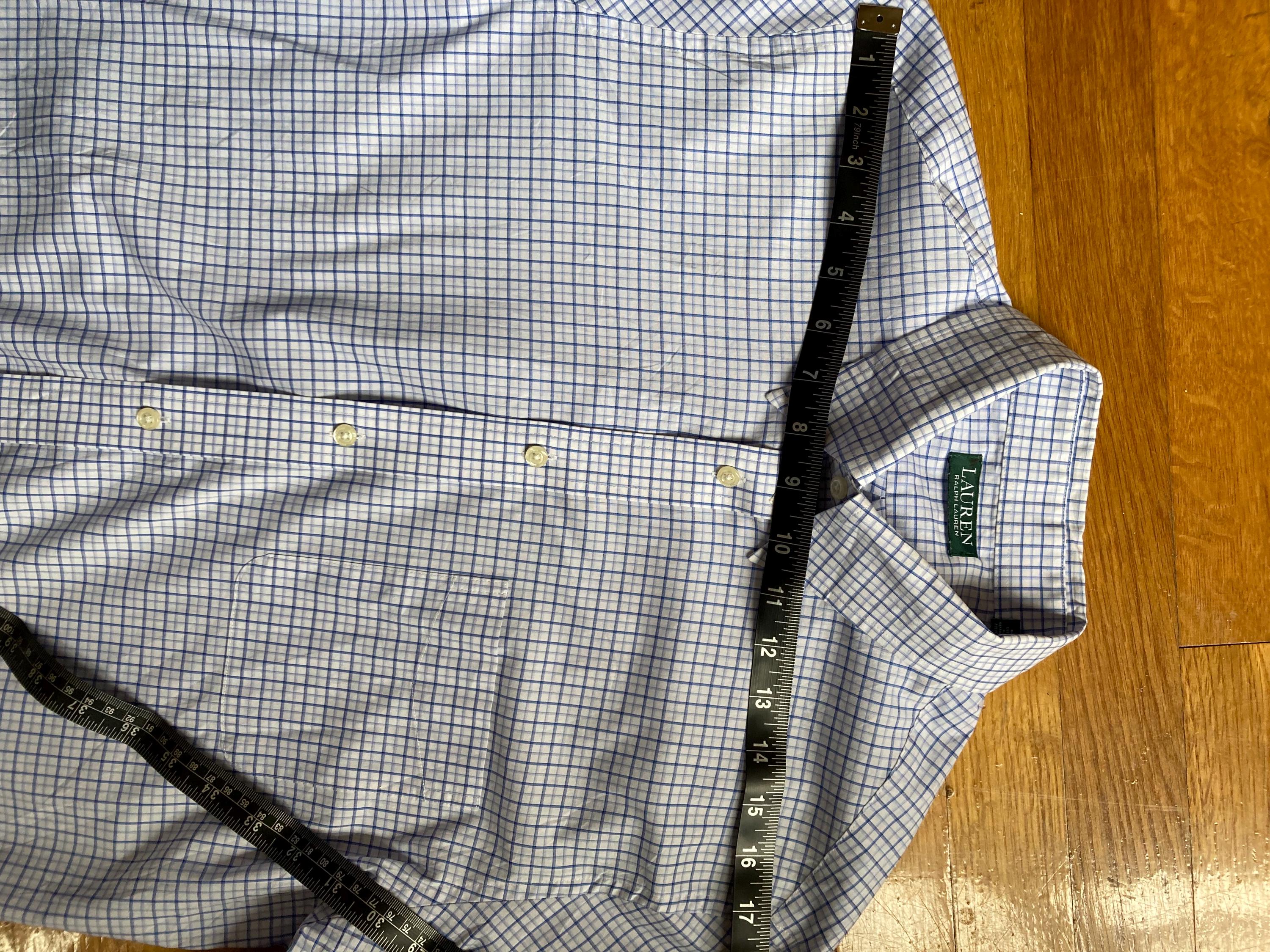Lauren Ralph Lauren Over Sized Light Blue Plaid Shirt - Etsy