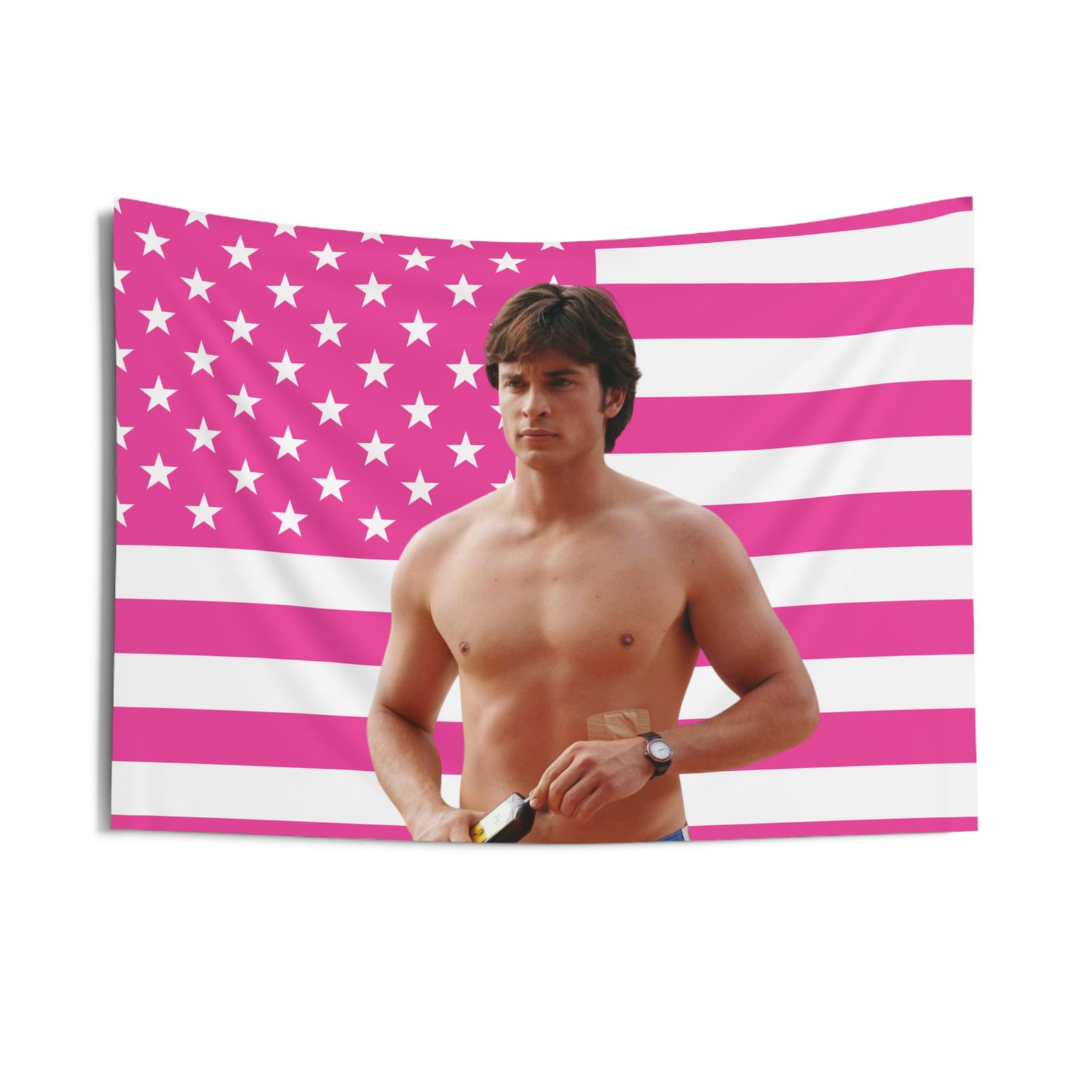 Tom Welling Shirtless Tapestries, Tom Welling Pink Flag, Tom Welling as ...