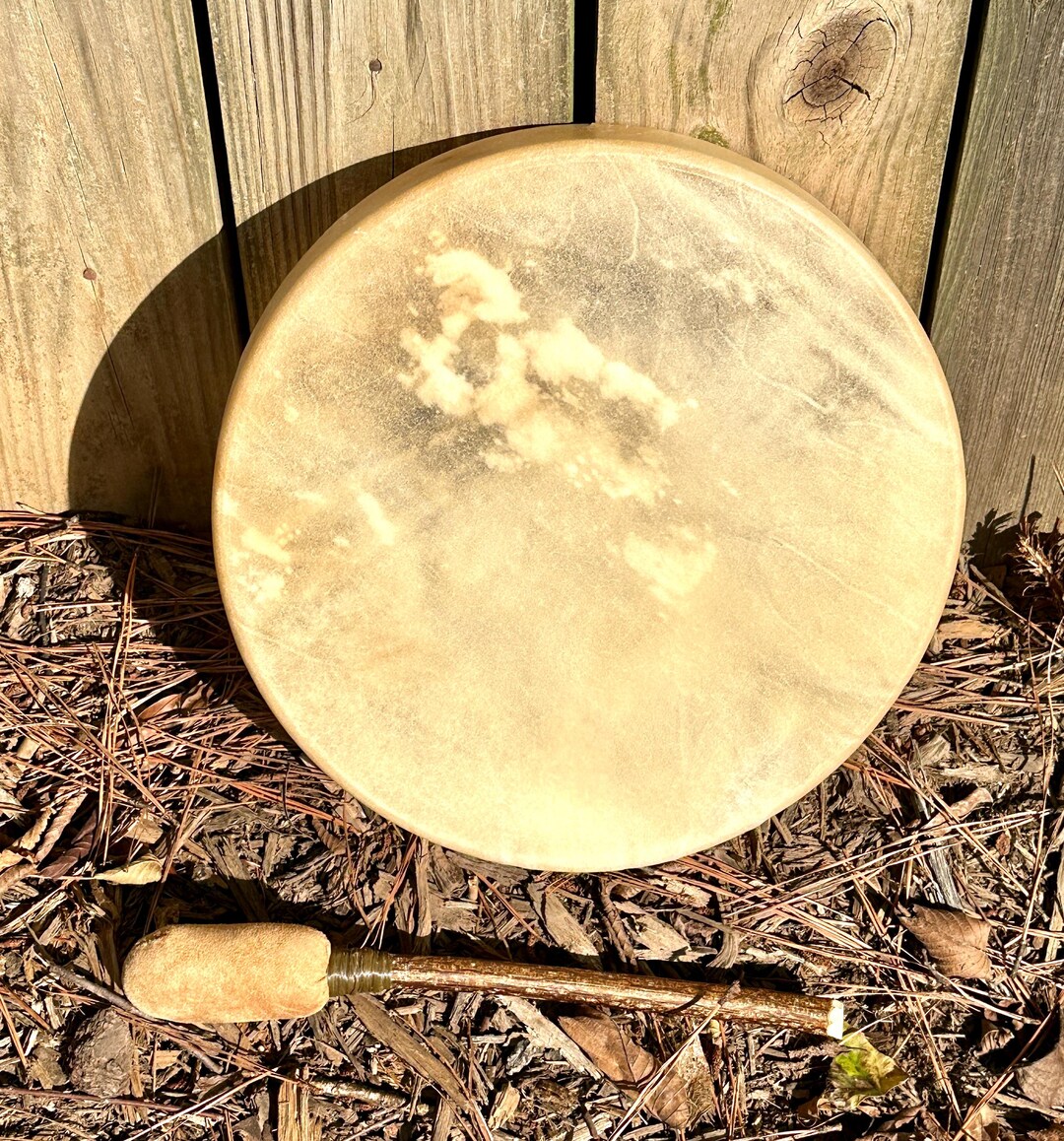 12" Deer Hide Drum, Shaman Drum - Etsy