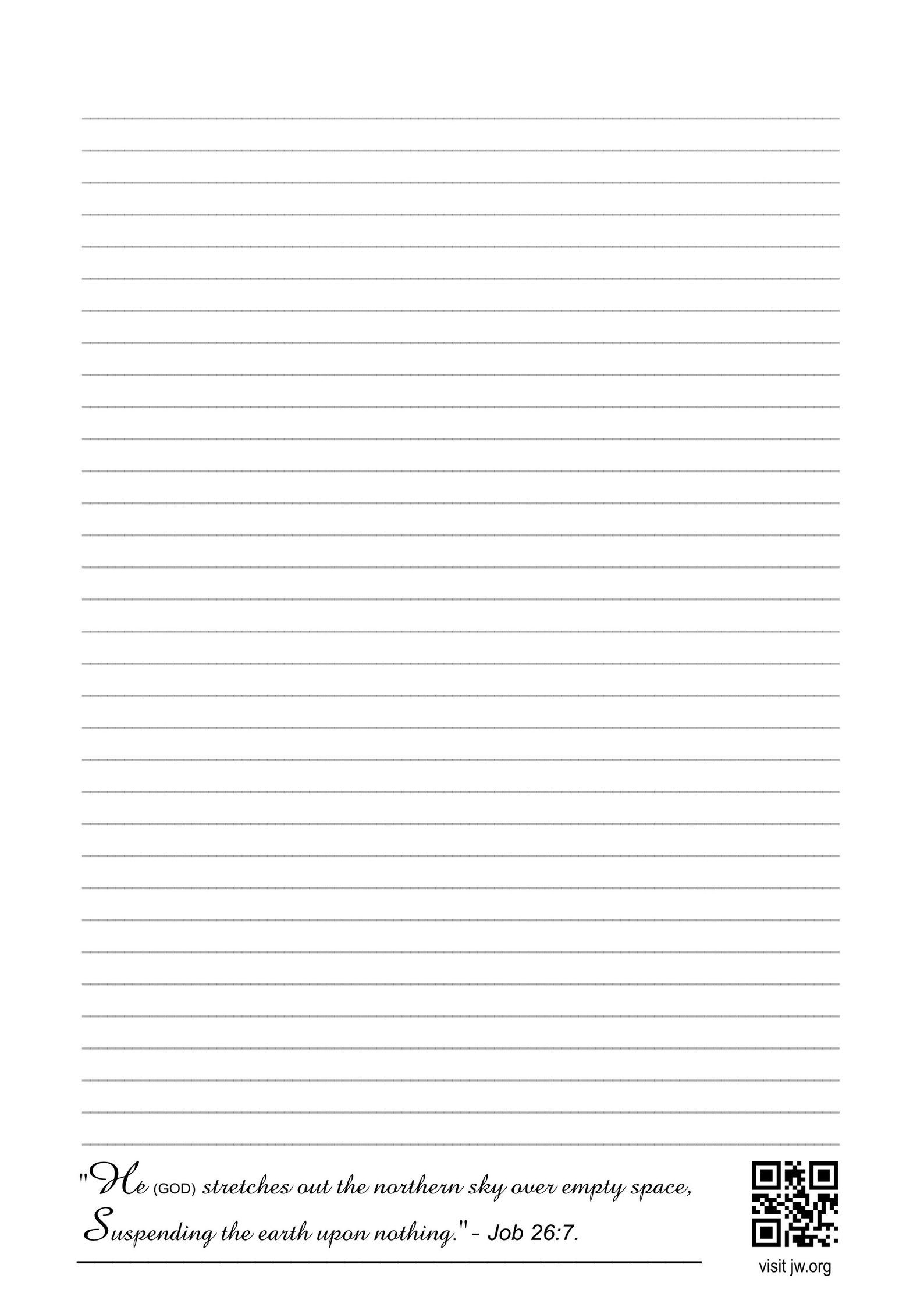 A4 Writing Paper With JW QR Code - Various Designs - Etsy UK