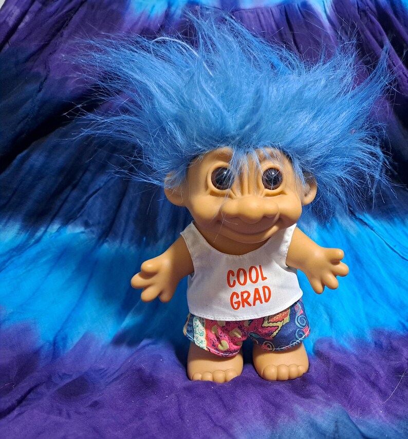 Vintage Trolls Cool Grad Doll, Blue Hair, Graduation - Etsy