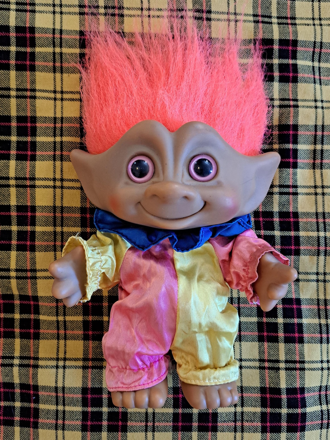 Vintage Trolls Clown Doll, Large, 8", Neon Orange - Etsy