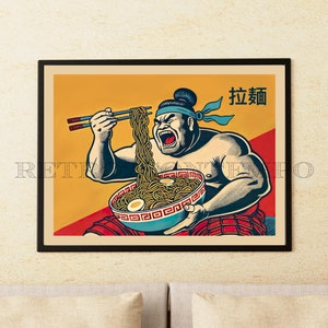 Vintage Style Ramen Poster Digital Download, Retro Japanese Food Art ...