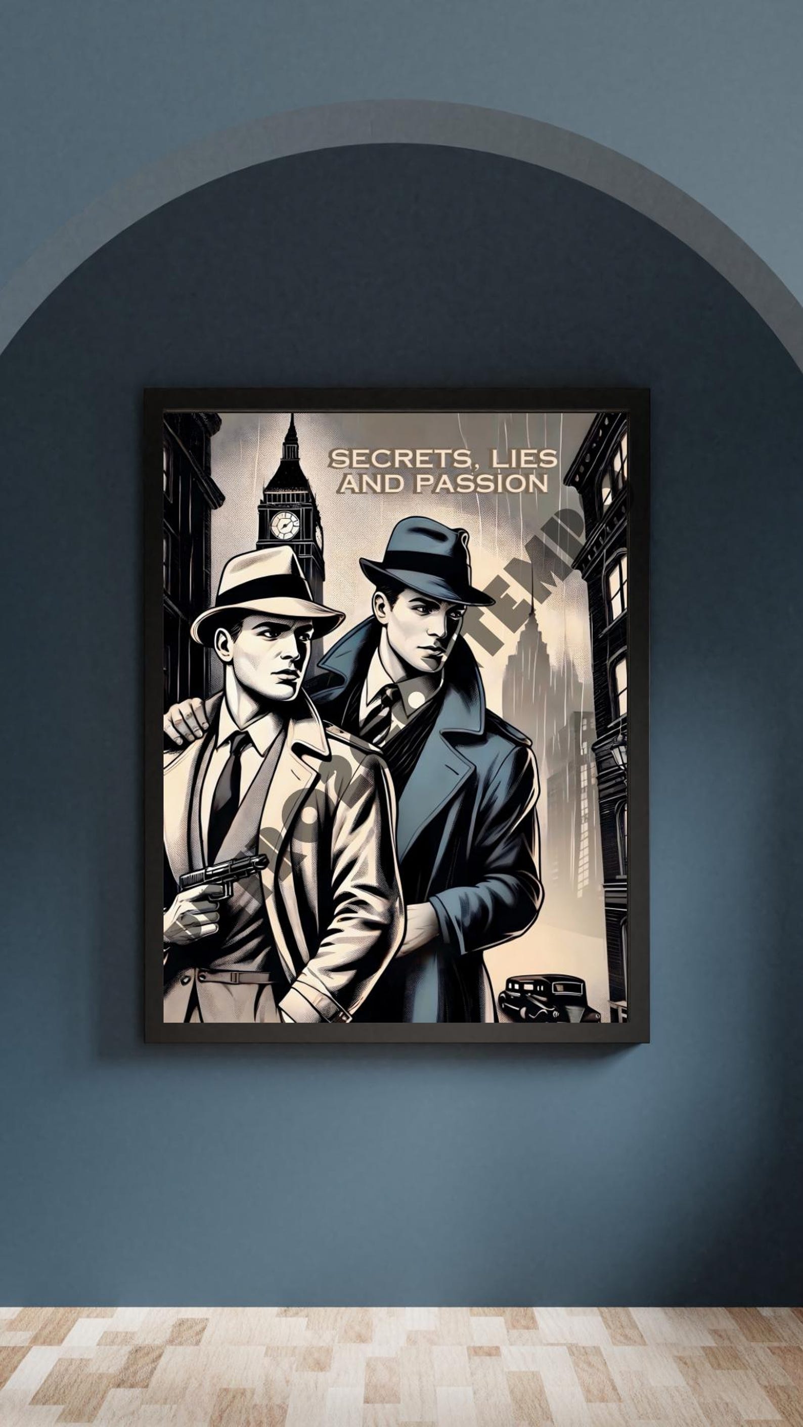 Pulp Art Digital Download Poster, Retro Style Poster, Detective Movie ...