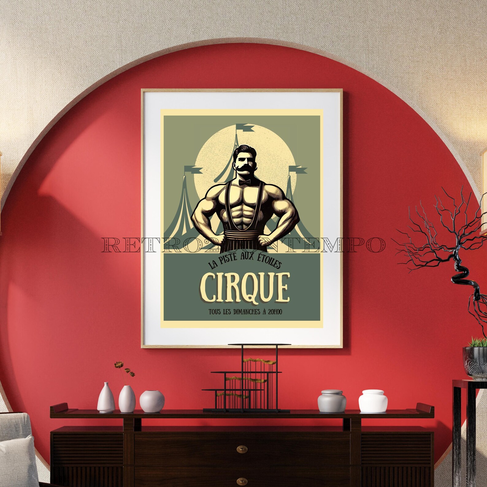 Vintage Inspired Circus Strongman Digital Download Poster, Retro French ...