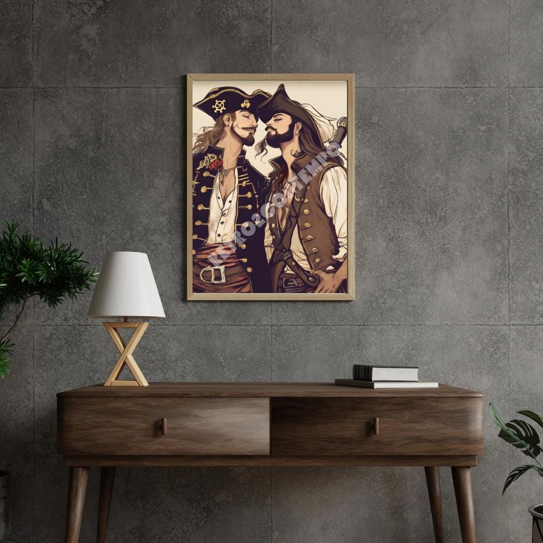Pirates Love Poster Digital Download, Nautical LGBTQ Art Print, Gay Art ...
