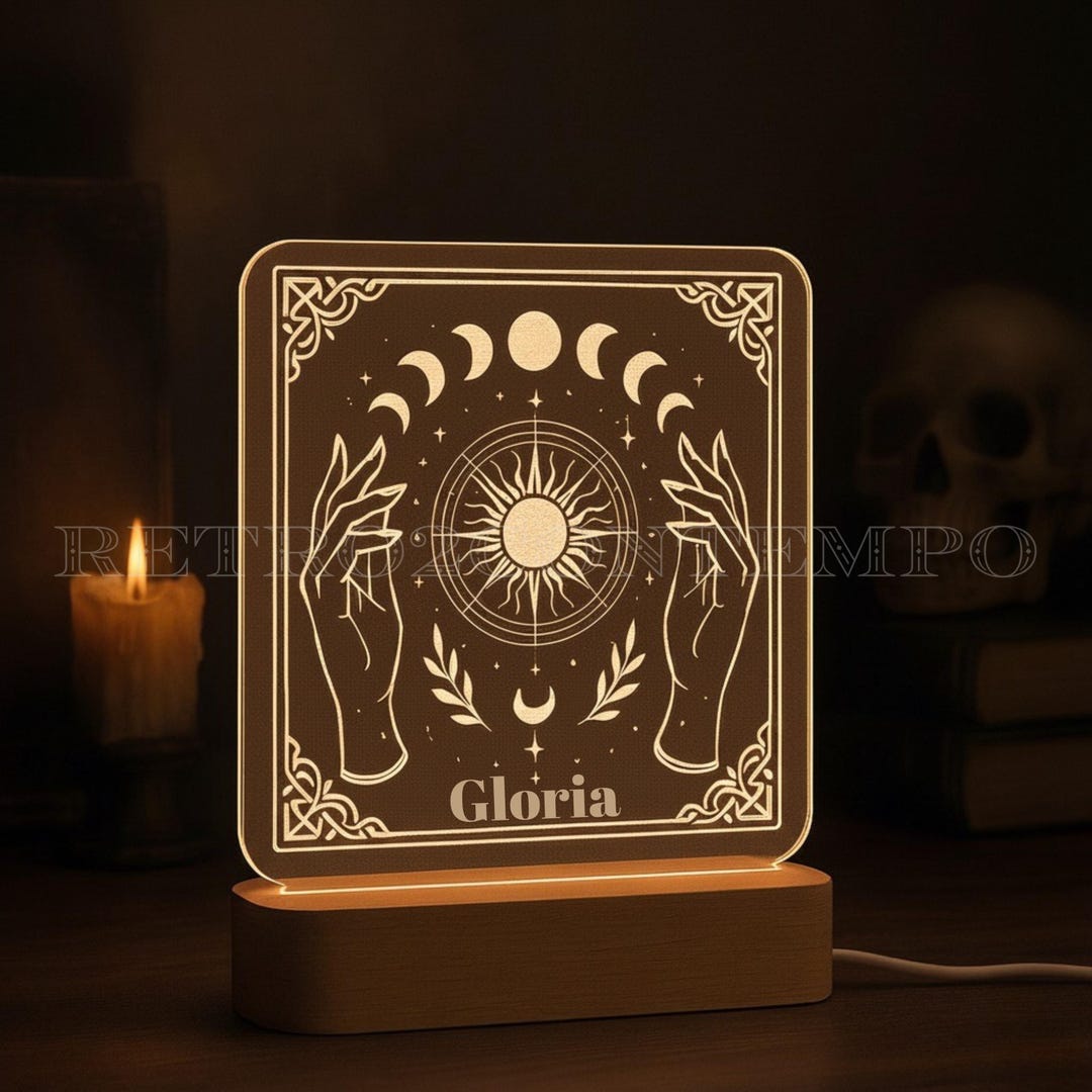 Personalized Spiritual Ambient Light - Esoteric Moon Phase Night Lamp ...