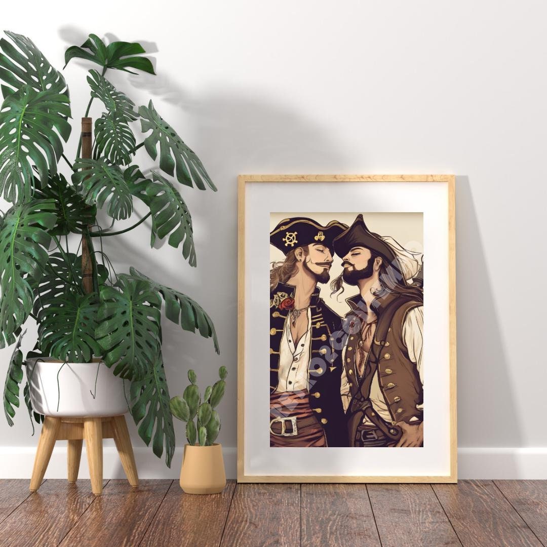 Pirates Love Poster Digital Download, Nautical LGBTQ Art Print, Gay Art ...