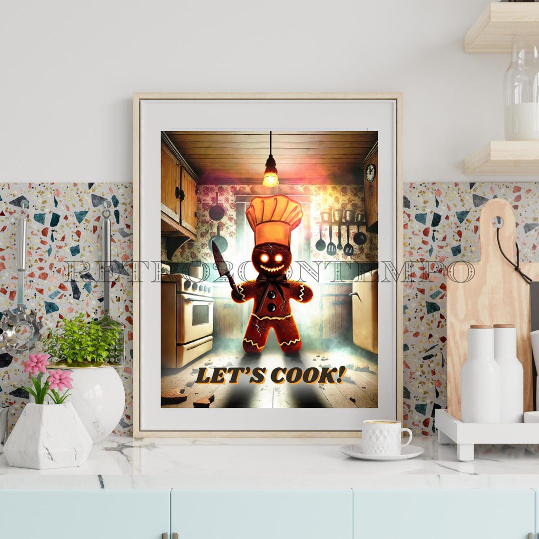 Let’s Cook! Creepy Gingerbread Man Digital Download Art, Horror Kitchen ...