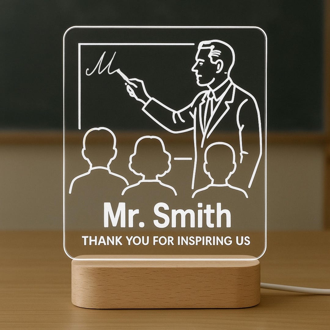 Literacy/elementary School Teacher Personalized Engraved Gift, LED Lamp ...