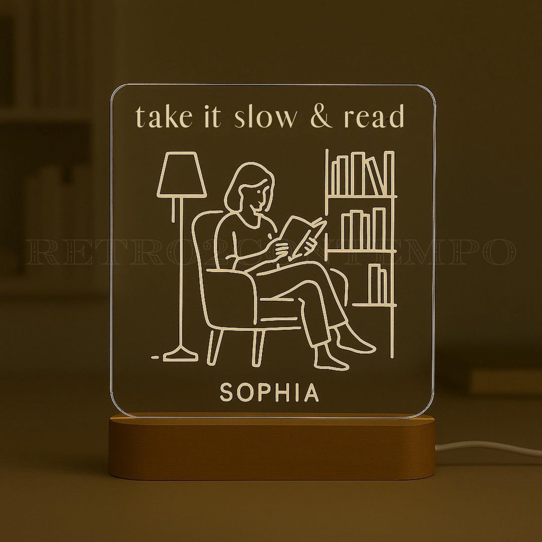 Personalized Reading LED Light - Custom Ambient Lamp for Book Lovers ...