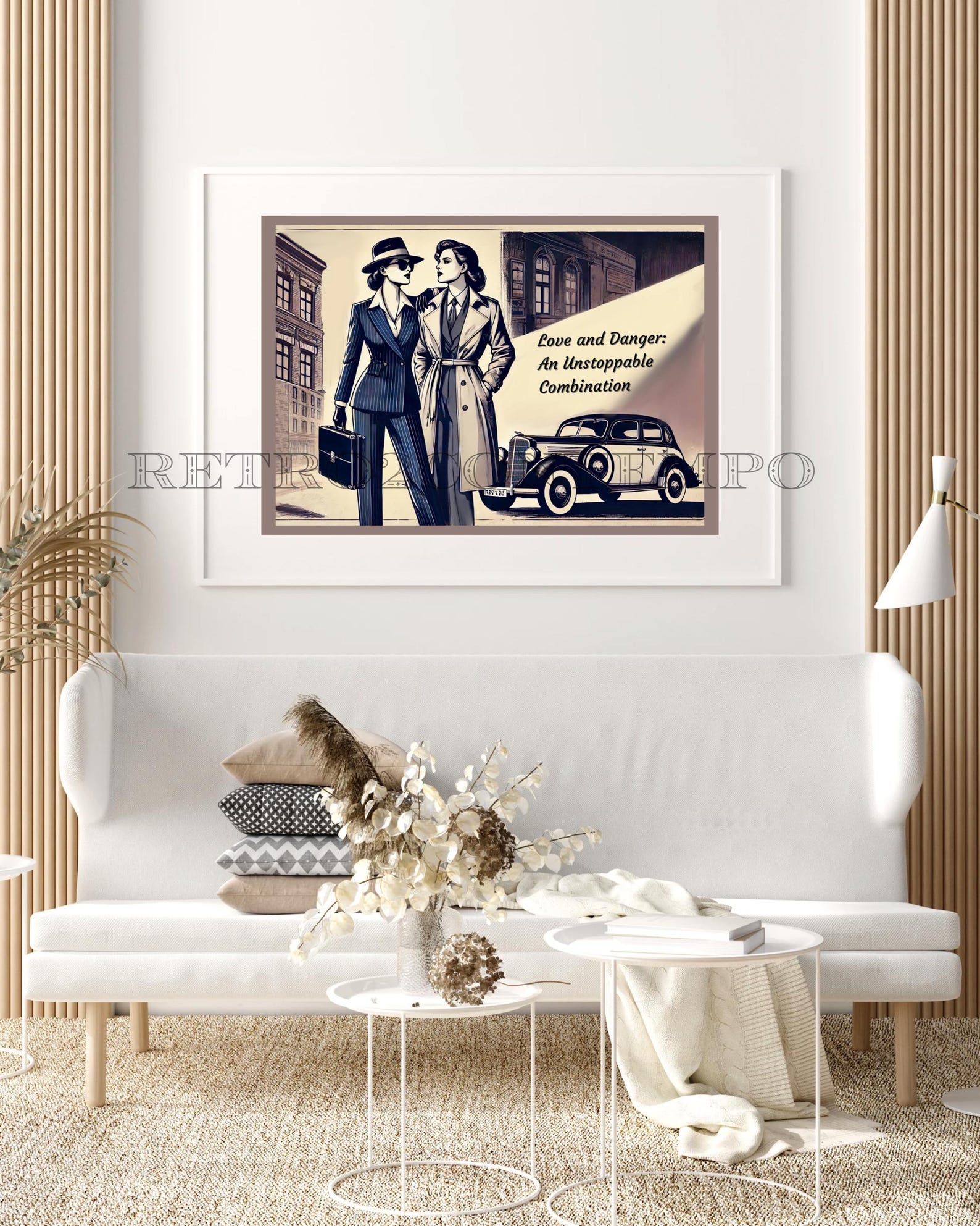1940s Noir Romance Poster: Retro Spy Movie Art (digital Download) - Etsy