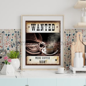Western Coffee Art Print: Vintage Cowboy Poster (digital Download) - Etsy