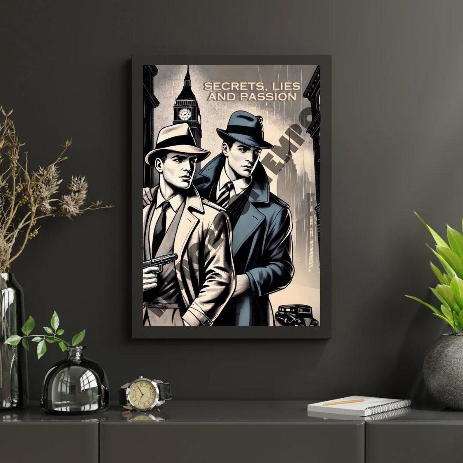Pulp Art Digital Download Poster, Retro Style Poster, Detective Movie ...