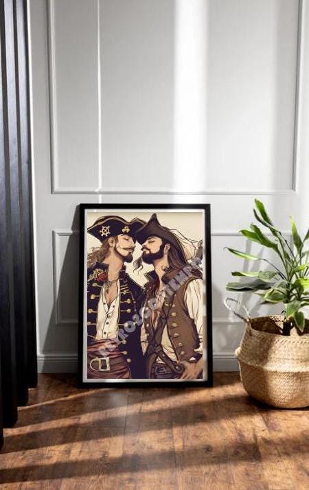 Pirates Love Poster Digital Download, Nautical LGBTQ Art Print, Gay Art ...