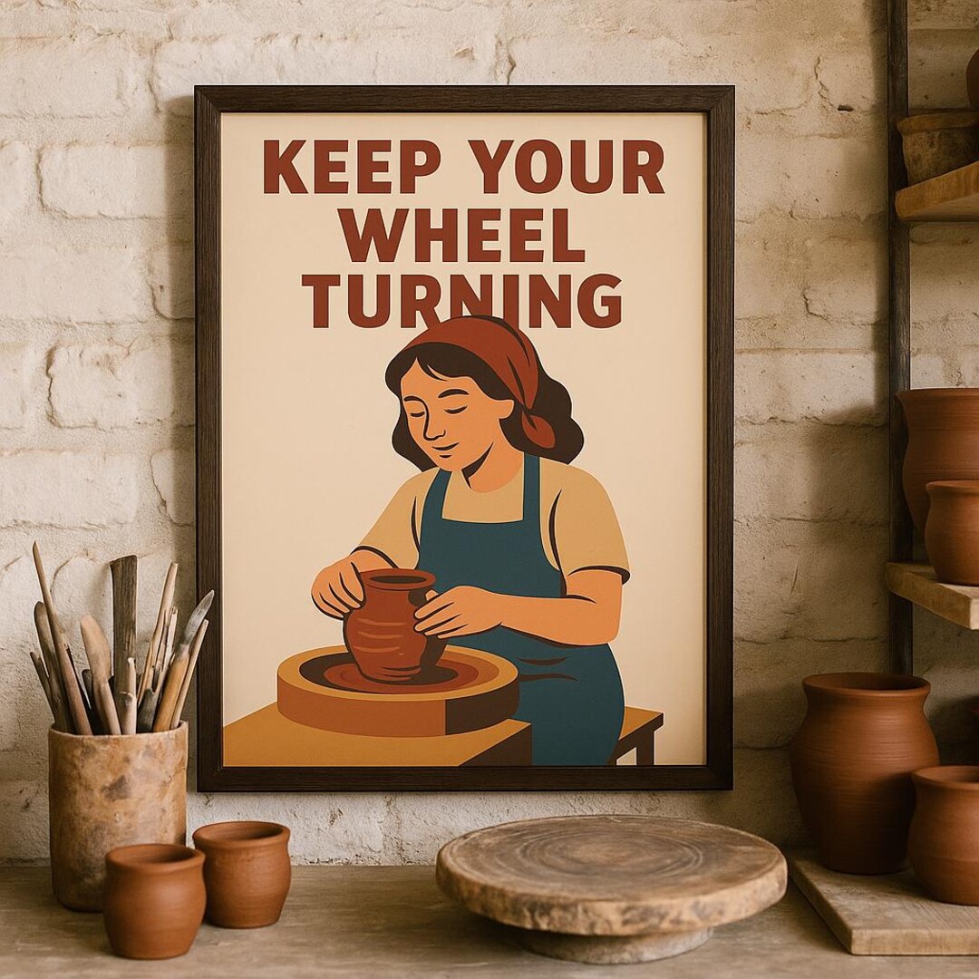 Retro Style Pottery Poster, Digital Download Wall Art for Ceramic ...