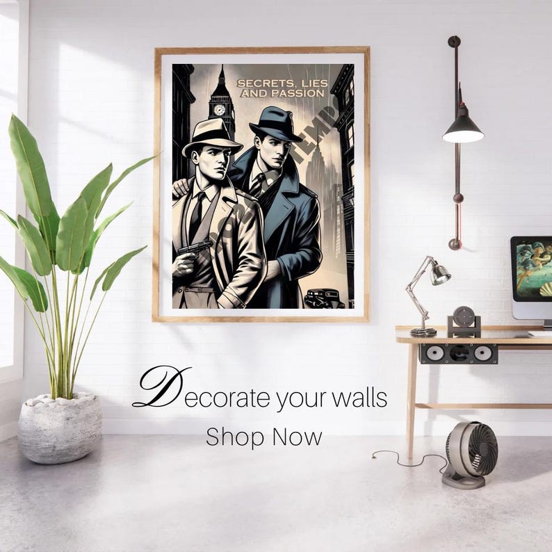 Pulp Art Digital Download Poster, Retro Style Poster, Detective Movie ...