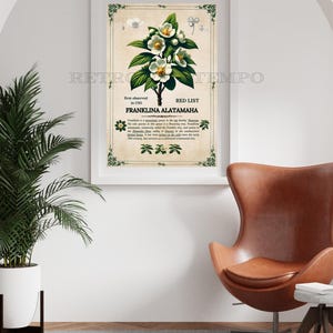 Vintage Style Red List Botanical Poster Extinct Plant Printable Art ...
