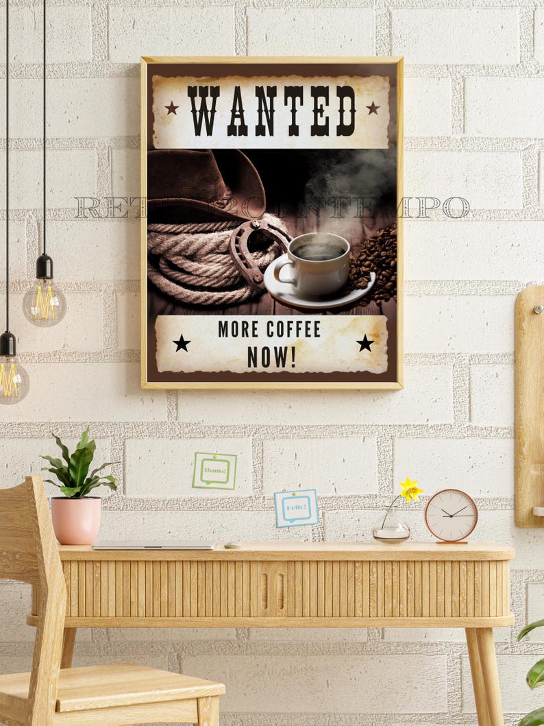 Western Coffee Art Print: Vintage Cowboy Poster (digital Download) - Etsy