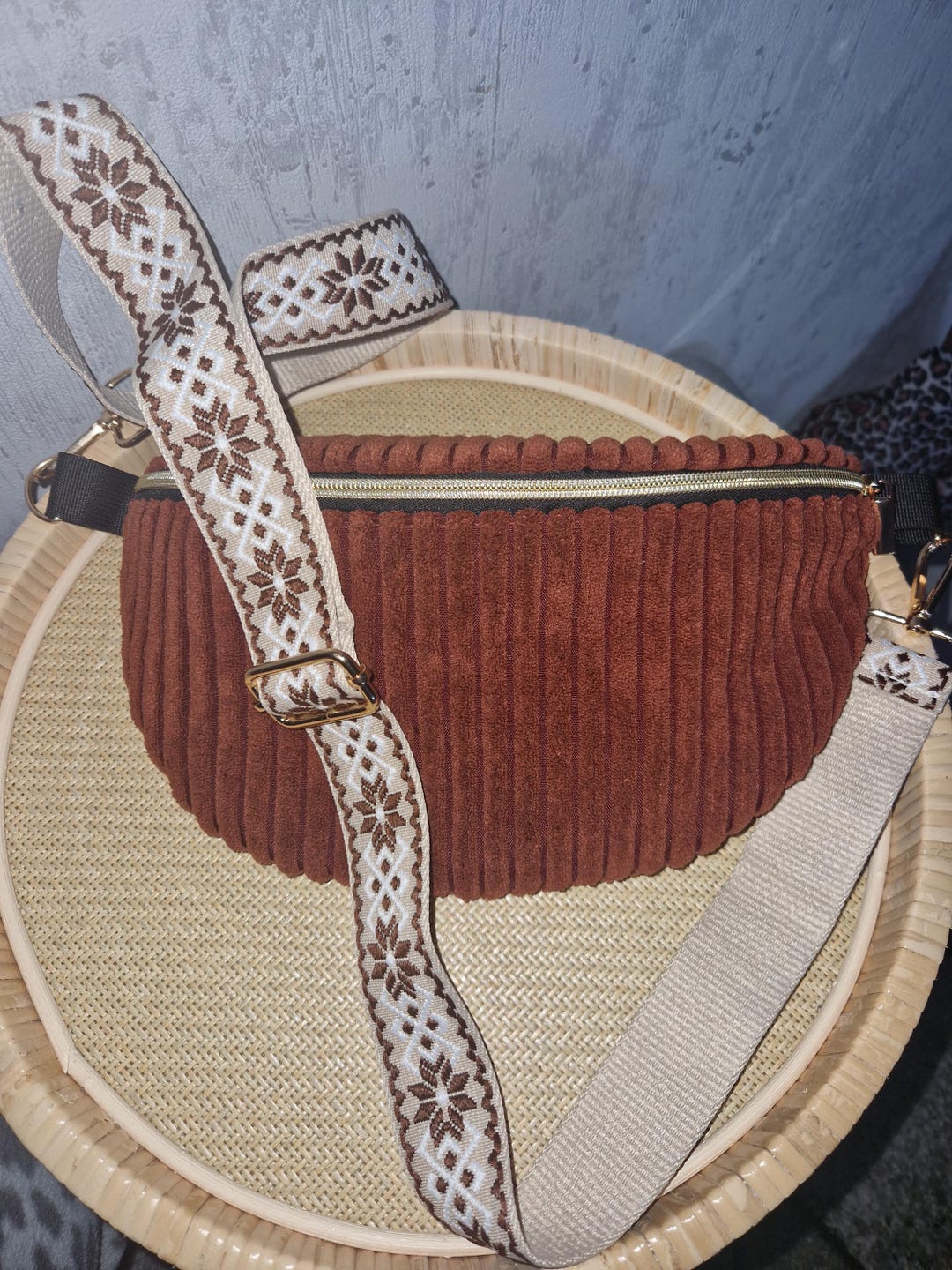 Crossbag Bum Bag Cord Rust Brown - Etsy