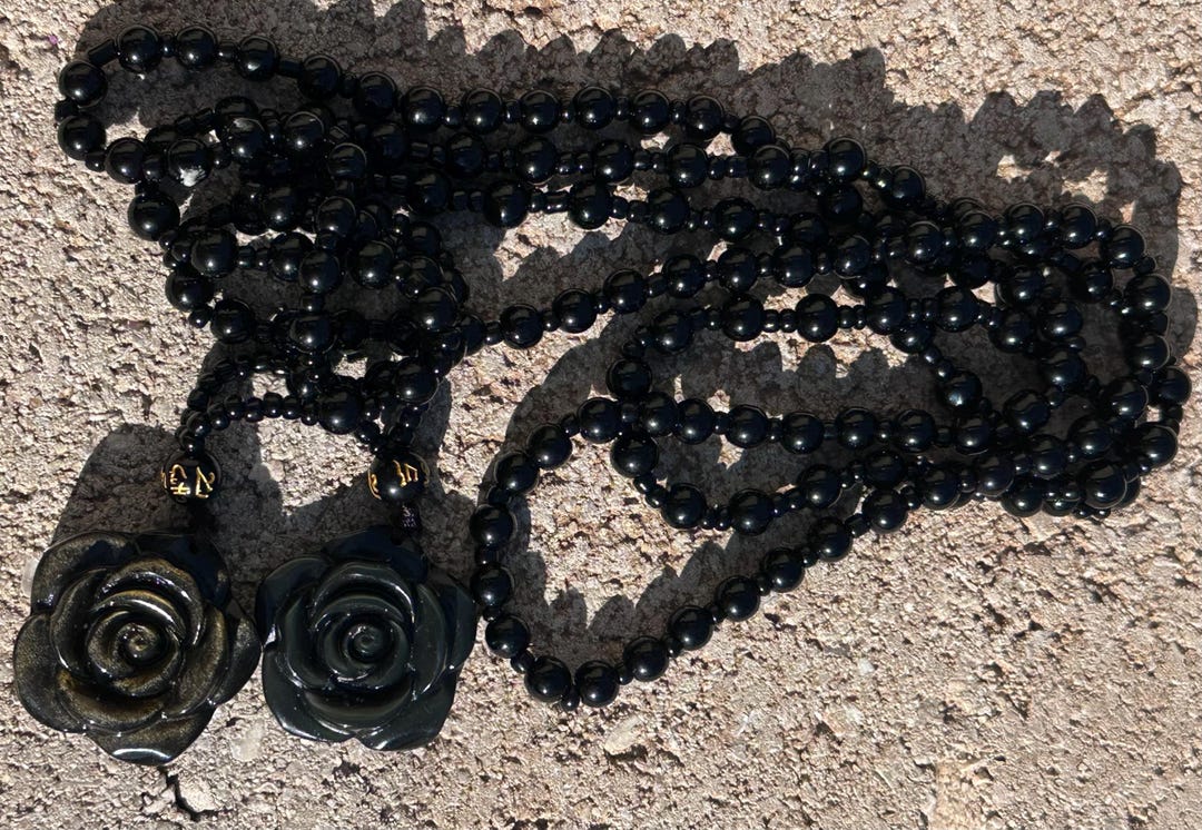 Golden Obsidian and Rainbow Obsidian Rose Crystal Carving Black ...