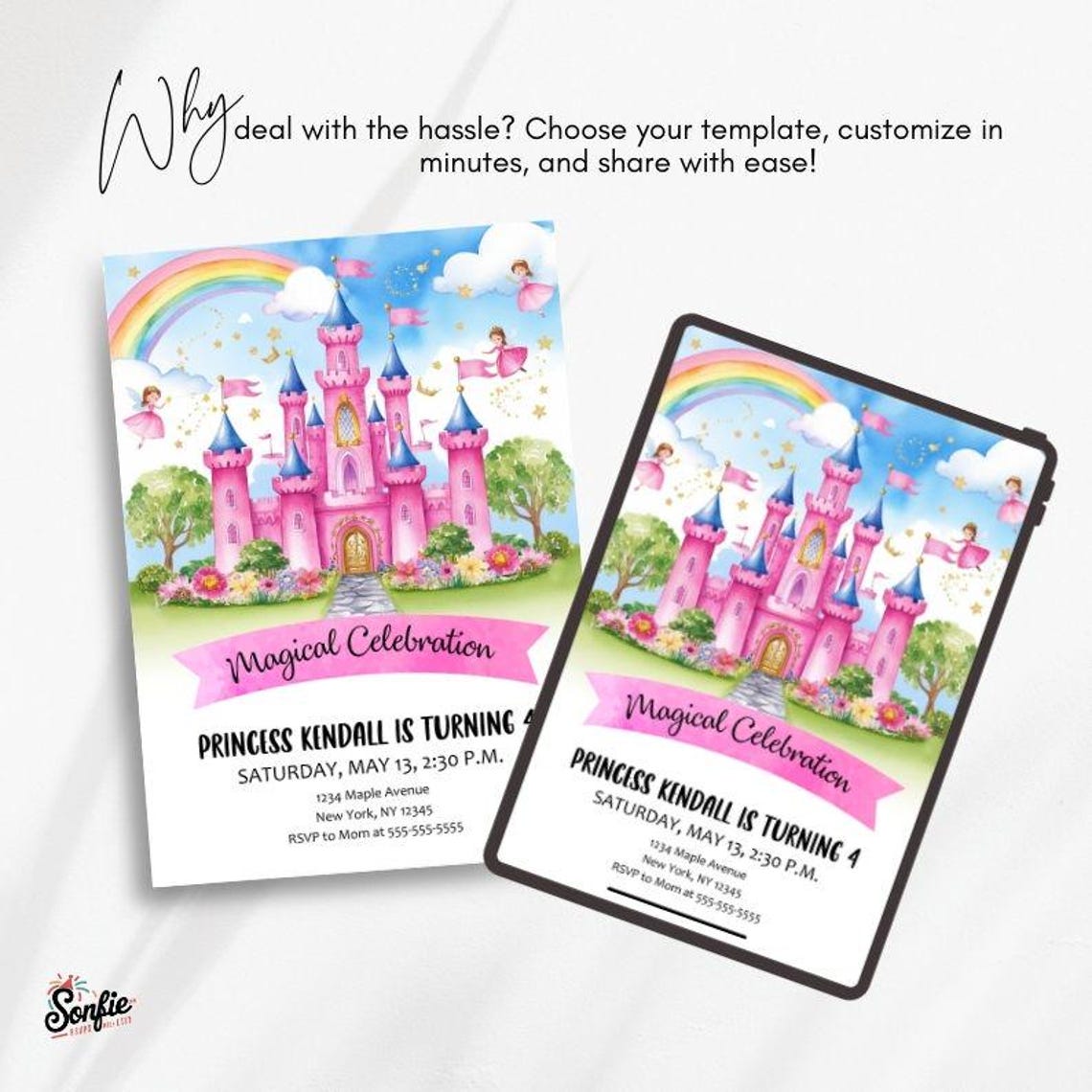 Princess Themed Birthday Invitation - Royal Princess | Editable in ...