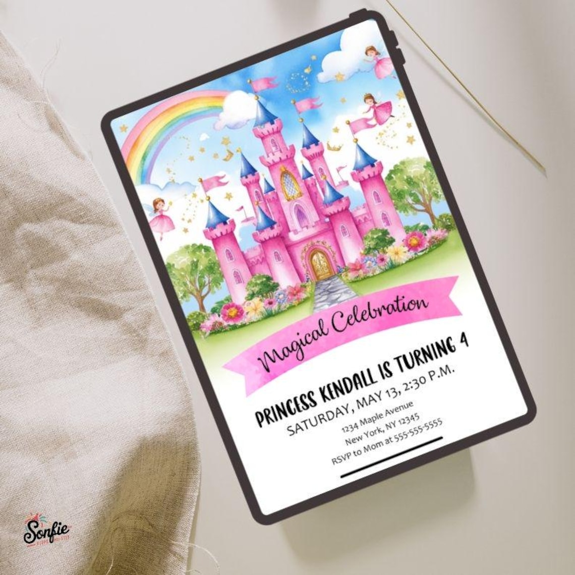 Princess Themed Birthday Invitation - Royal Princess | Editable in ...