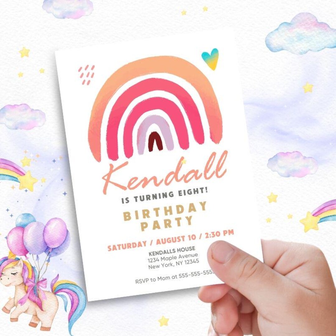 Minimalist Birthday Party Invitation - Simple and Elegant | Editable in ...