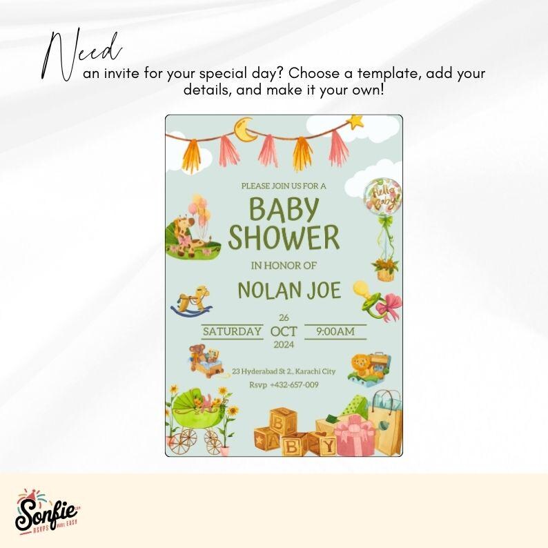 Fiesta Baby Shower Invitation With Lantern and Baby Stuffs | Editable ...