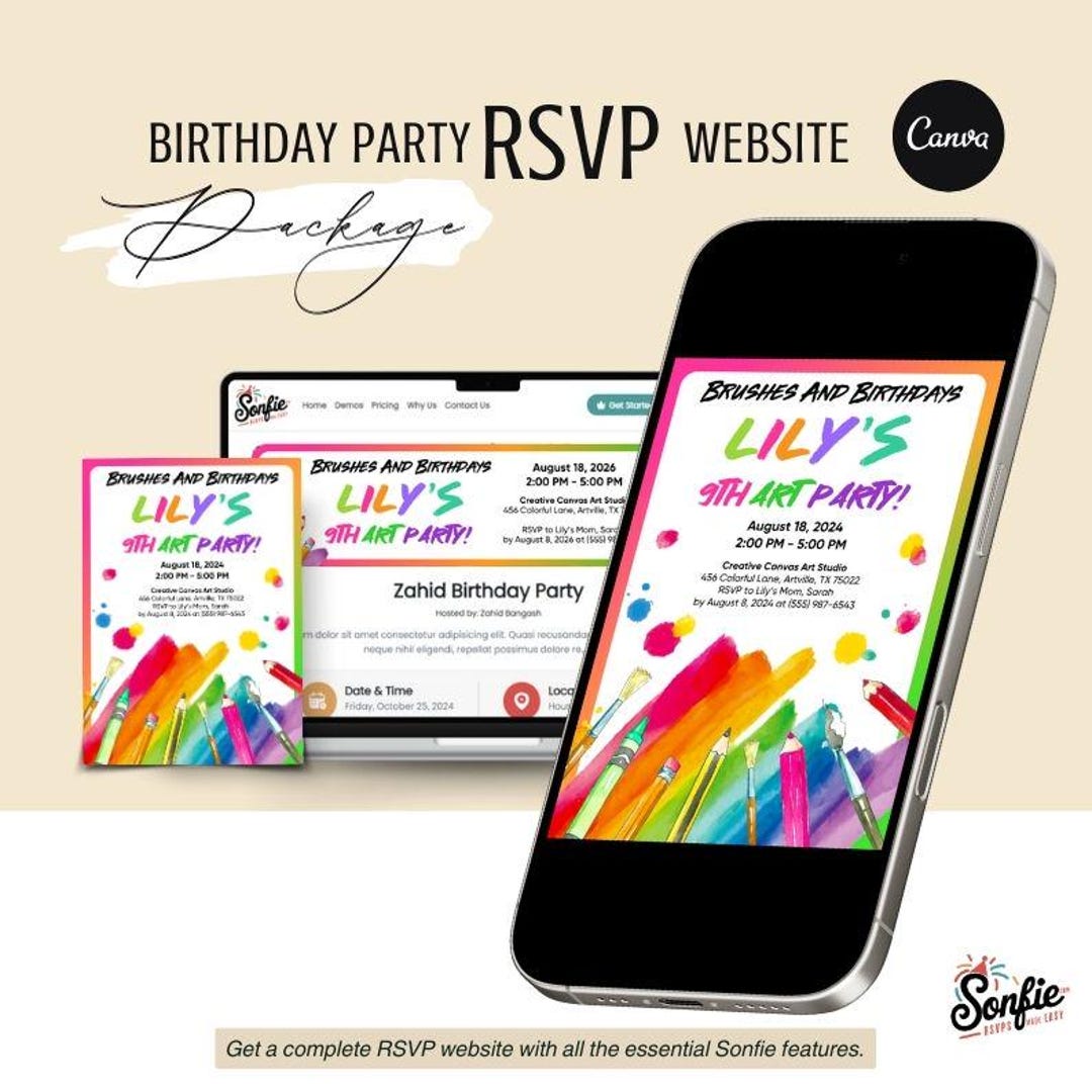 Art-themed Birthday Invitations | Seamless RSVP Management | RSVP ...