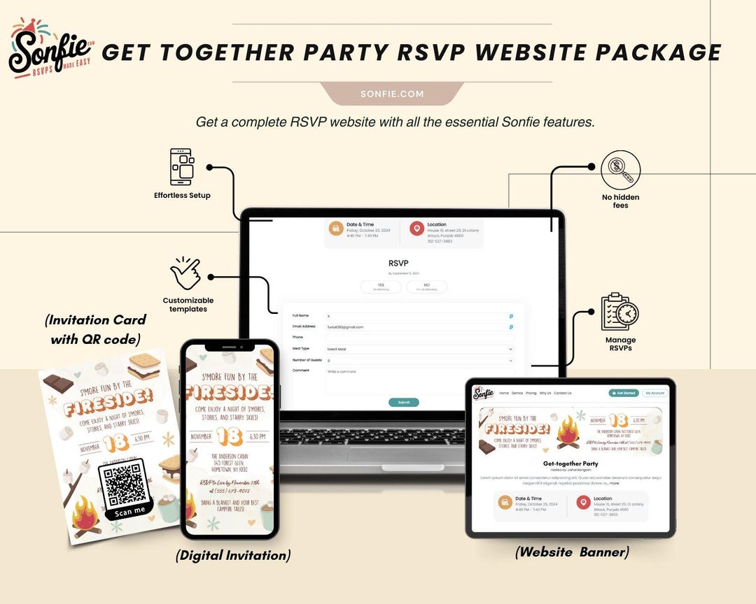 Fireside S'mores Night Invitation | Cozy Evening of Stories & Starry ...