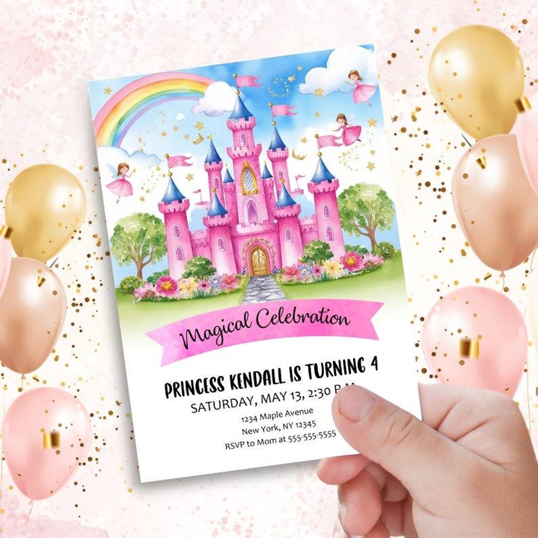 Princess Themed Birthday Invitation - Royal Princess | Editable in ...