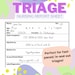 OB Triage Report Sheet - Etsy